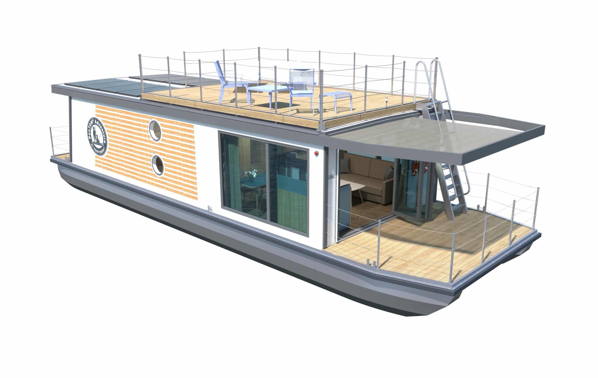 Hausboot PonTOM® Adventure 12 "Spa": Sauna auf dem Wasser